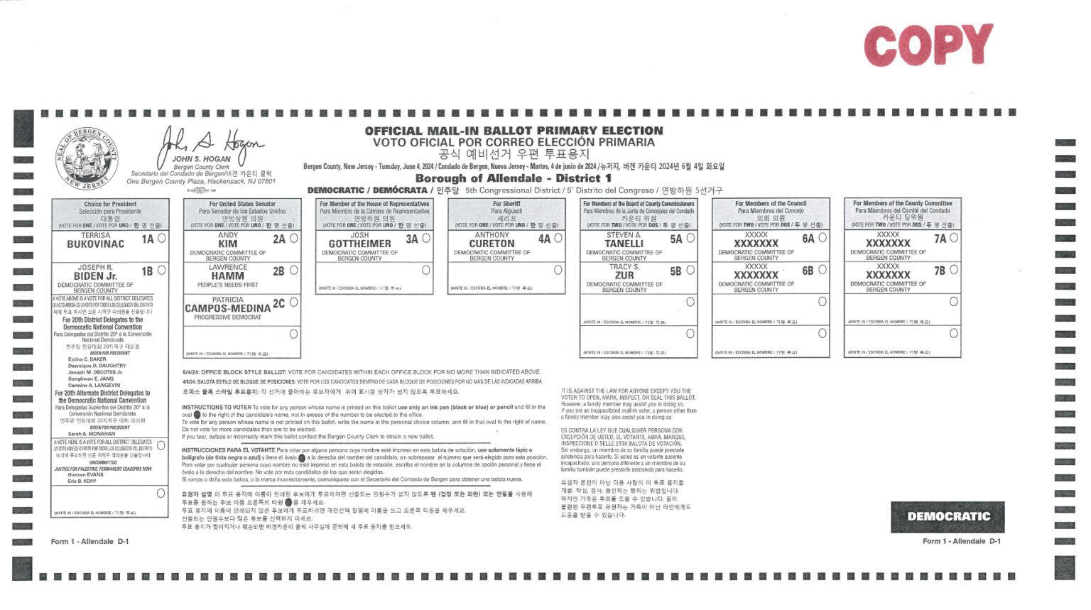 County set for historic switch to a new ‘block’ ballot format — Pascack ...